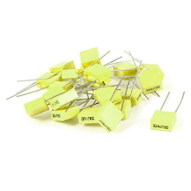 20 Pcs 104J100 0.1uF 100V Radial Polyester Film Box Type Correction ...