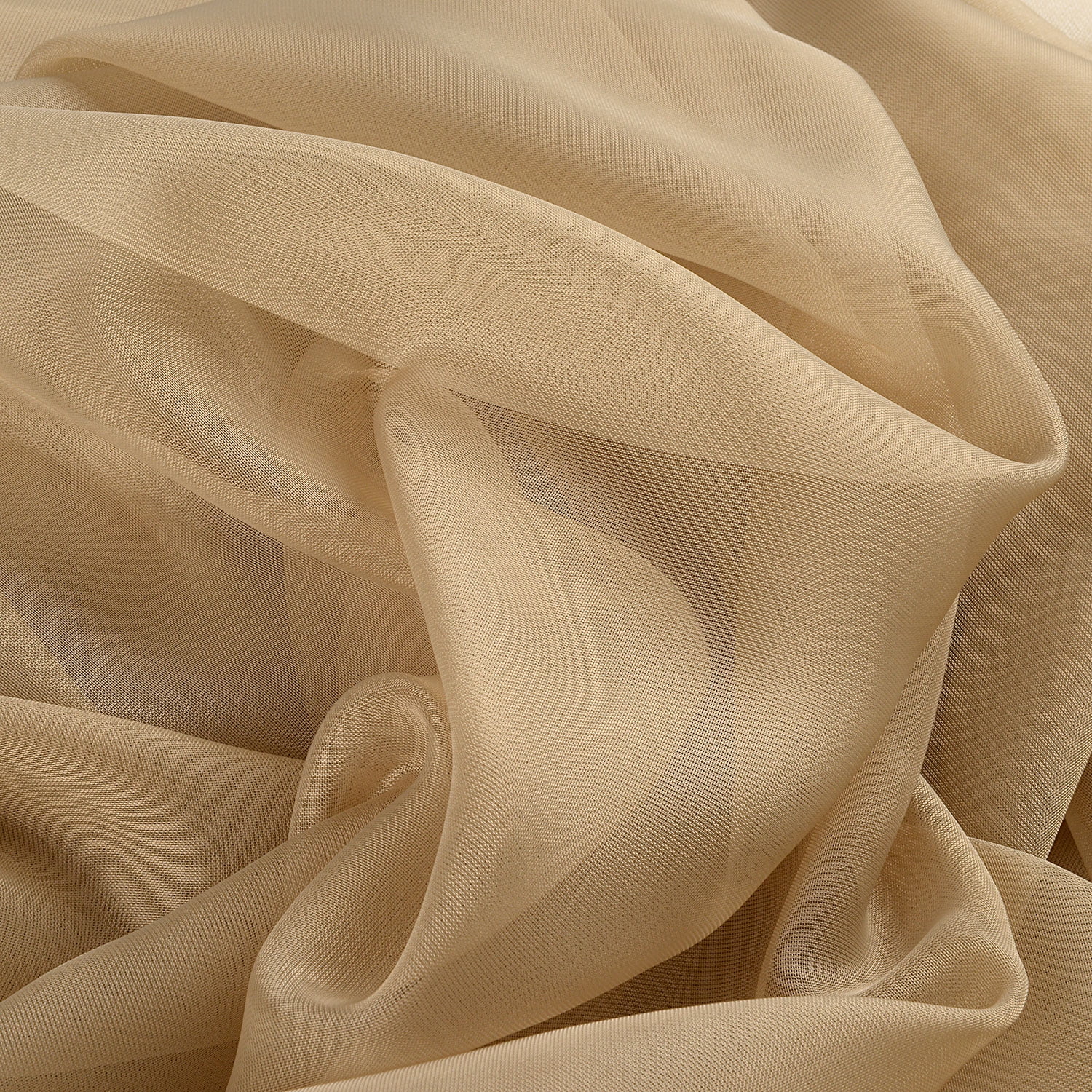 Ruthy's Textile Tan Sheer Curtains Set of 2 Window Panel Drape Pair 54 ...