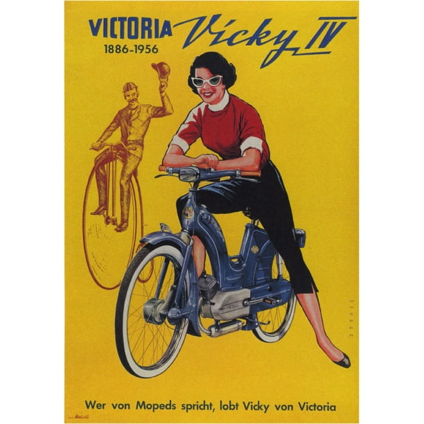 Vicky Motorcycle 1956 Poster 16in x 24in 16x24 Multi-Color Square ...