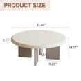 Guyii 31.49" Modern Coffee Table, White Round Coffee Table, Center ...