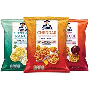 Quaker Rice Crisps, Gluten SBF3 Free, 3 Flavor, Single Serve, 0.67 ...