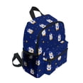 Blue Penguin Pattern Mini Backpack Cute Small Backpack with Chest Strap ...