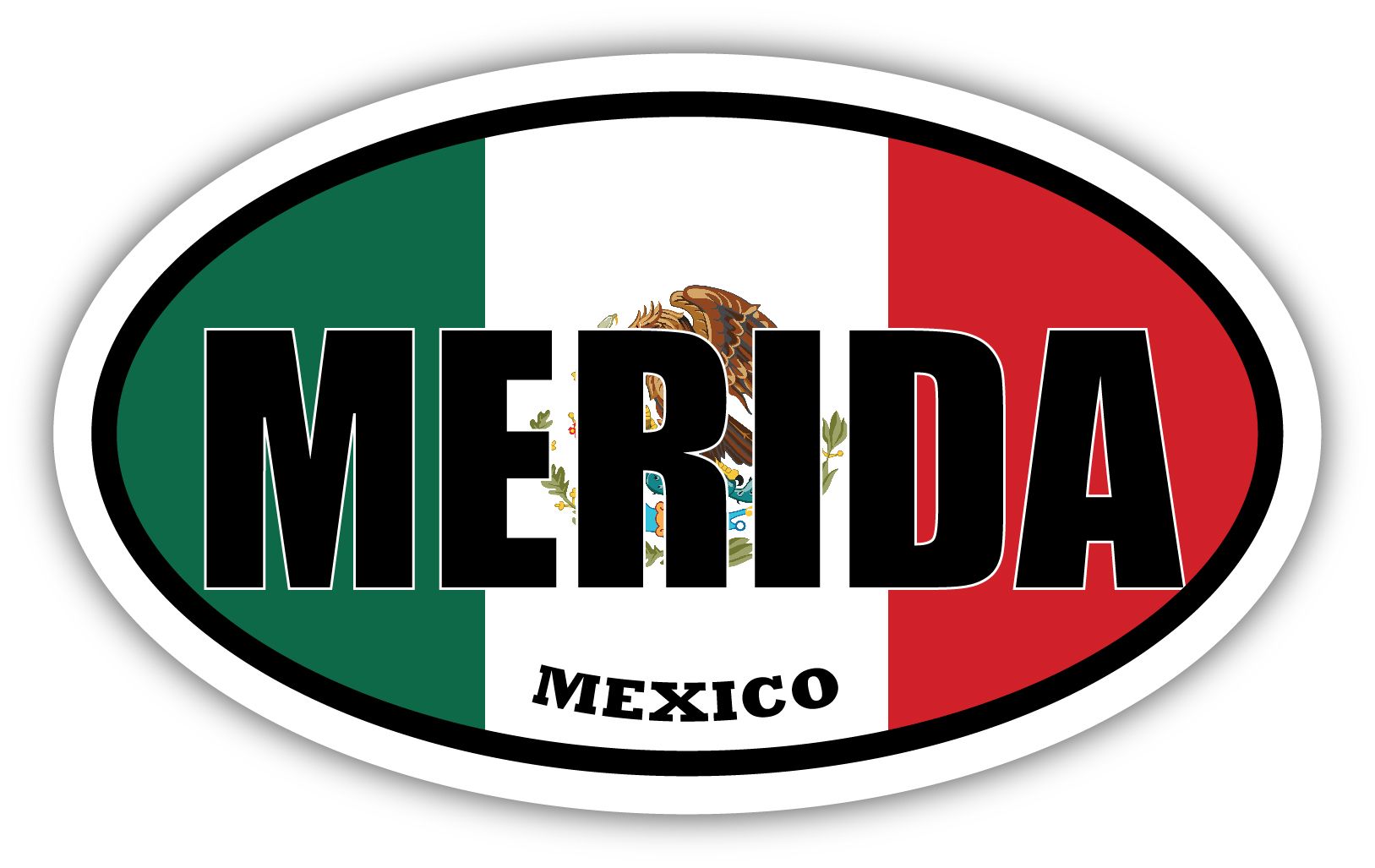Merida Mexico Flag Oval Decal Vinyl Bumper Sticker 3x5 inches - Walmart.com