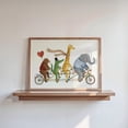 Affixzi Animal Bicycle Wall Art, Safari Print Poster, Bear Giraffe ...