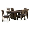 Pemberly Row Contemporary 7 Piece Round Dining Set in Walnut - Walmart.com