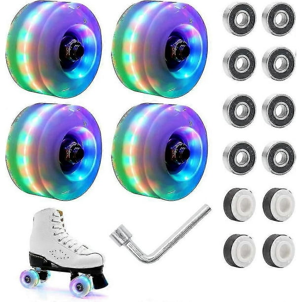 Led Light Up Roller Skate Wheels With Bearings 4 Pack Cool Lighting-up ...