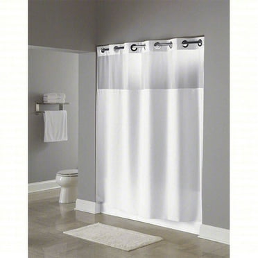 Barossa Design No Hook Fabric Shower Curtain with Liner, Satin Beige ...