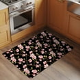 Area Rug 2x3ft Watercolor Pink Flower on Black Area Rugs Washable Low ...