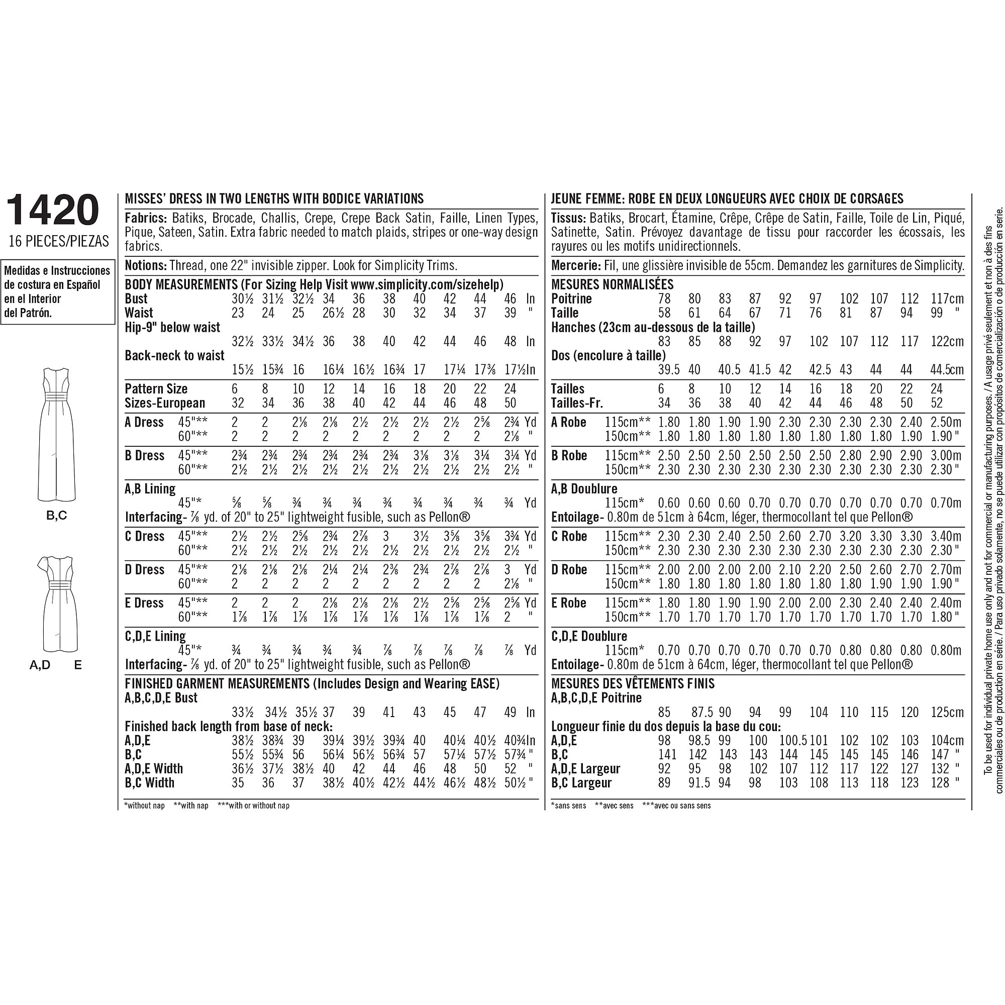 Simplicity Misses' Size 16-24 Dresses Pattern, 1 Each - Walmart.com