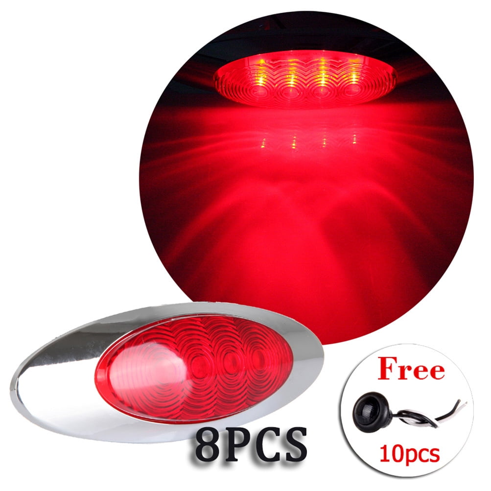 SCITOO Marker Lights 8Pcs Red Side Marker Clearance Light Bulbs +10x ...