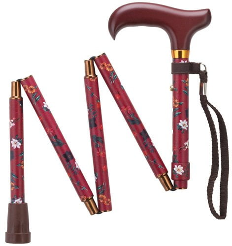 Harvy Canes - Ladies Mini-Folding Derby Handle Cane - Fuchsia - Walmart.com