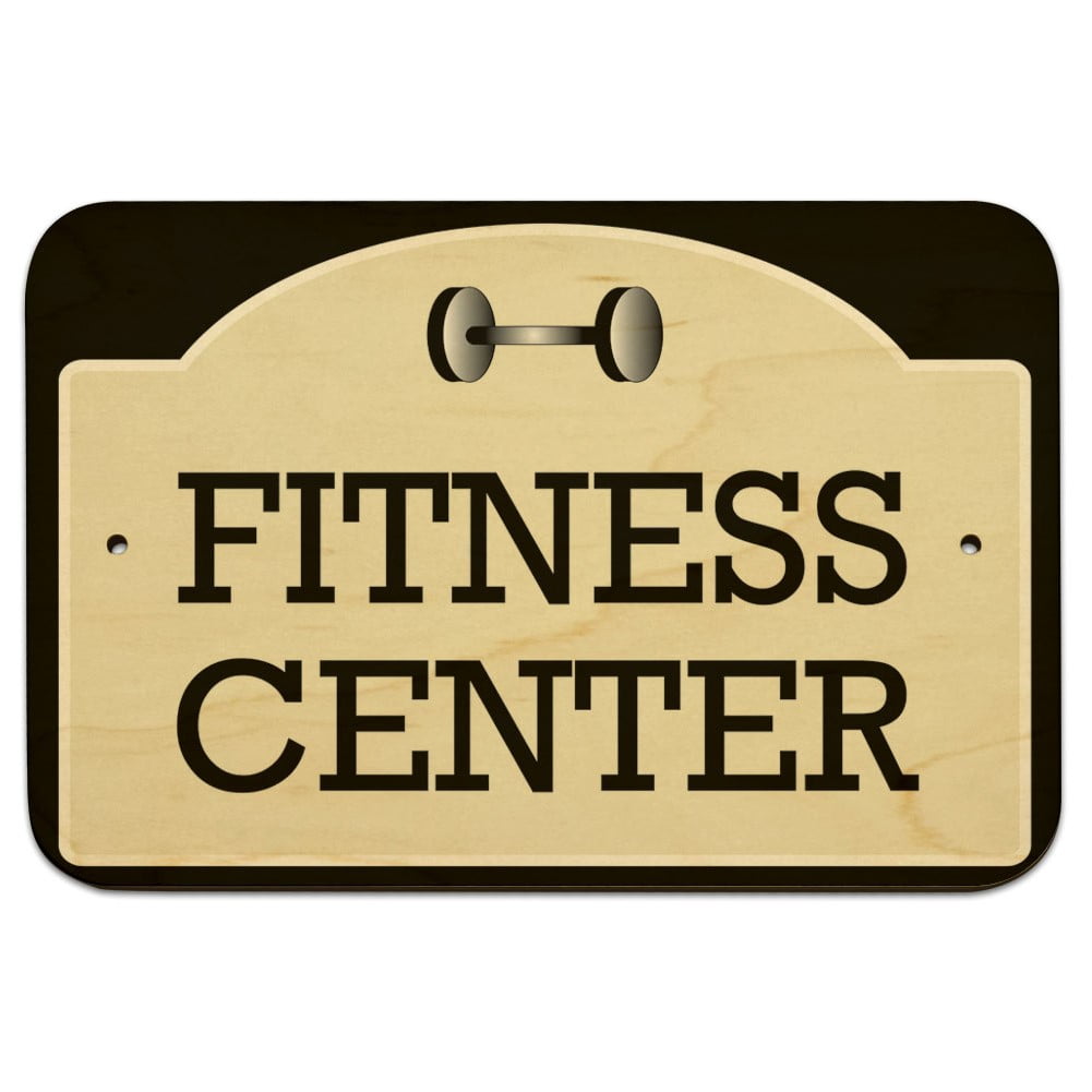 Fitness Center 9" x 6" Wood Sign - Walmart.com