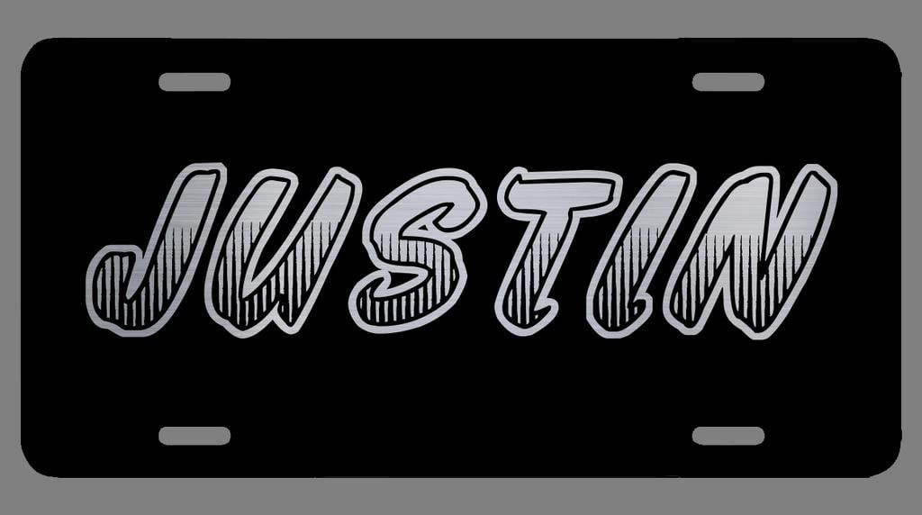 Justin Name Etched Style License Plate Tag Vanity Novelty Metal ...