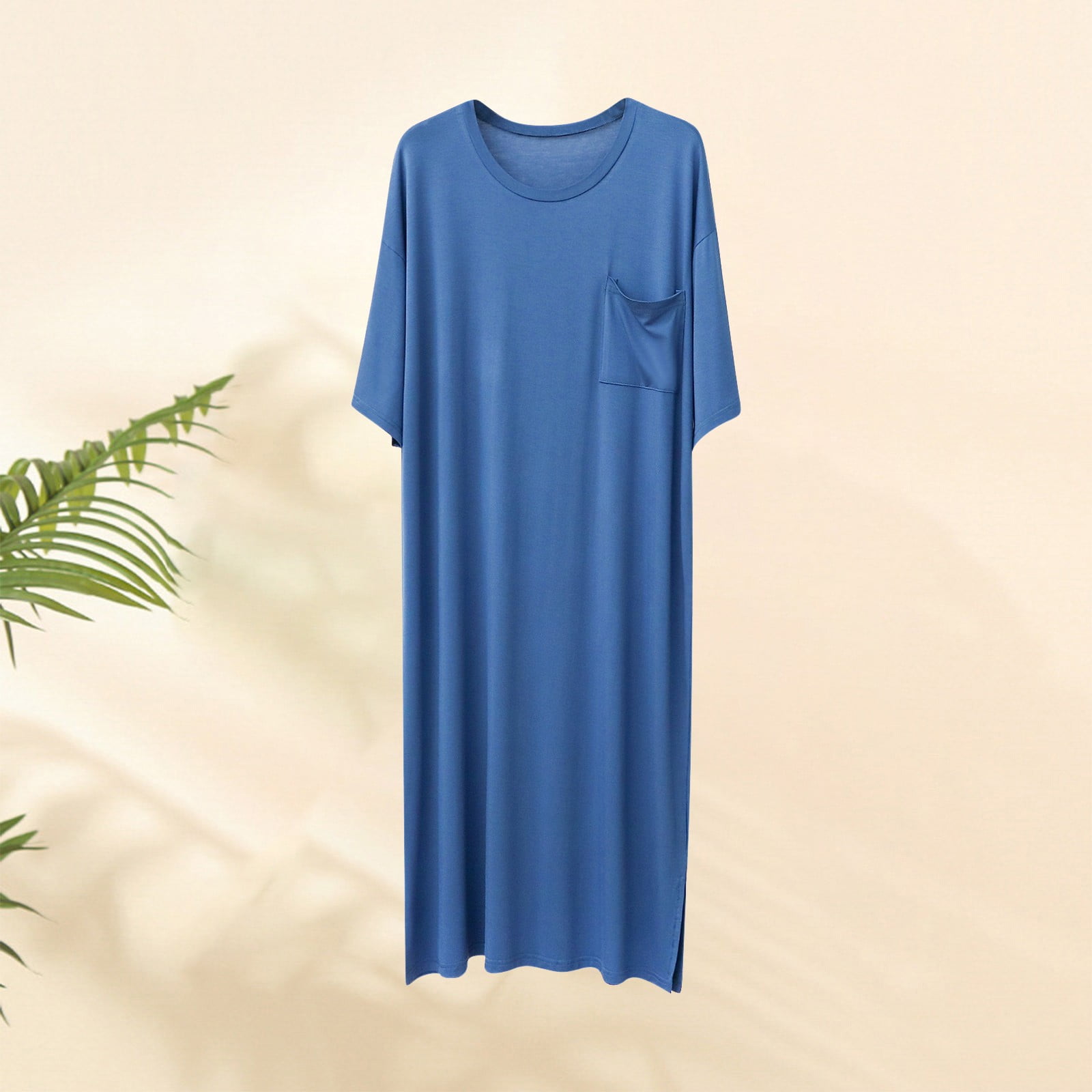 Click here for Timifis Mens Casual Nightshirt Sleepwear Crew Neck... prices