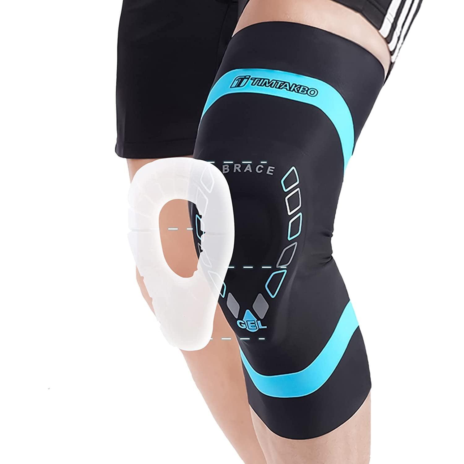 Knee Compression Sleeve Made with 4-way stretchy 3D-Spacer fabric,GEL ...