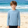 Boys Long Sleeve Swim Shirt Summer Beach Sun Rash Guard for Kids Solid ...