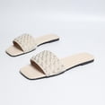 absuyy Womens Pearl Embellished Slide Sandals Flat Comfortable ...