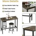 Mieres Modern 3 Pieces Counter Height Dining Table Set, Faux Marble Top ...