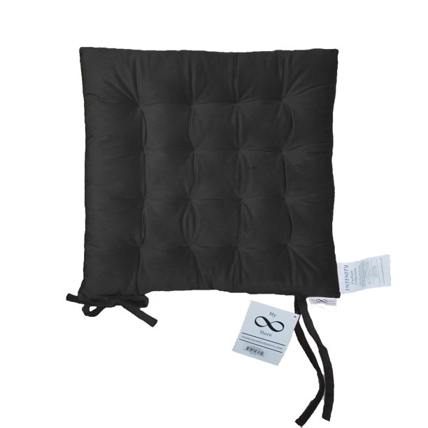 My Infinity Store 16" Plush Square Tufted Chair Pad/Cushions Tie-Backs ...