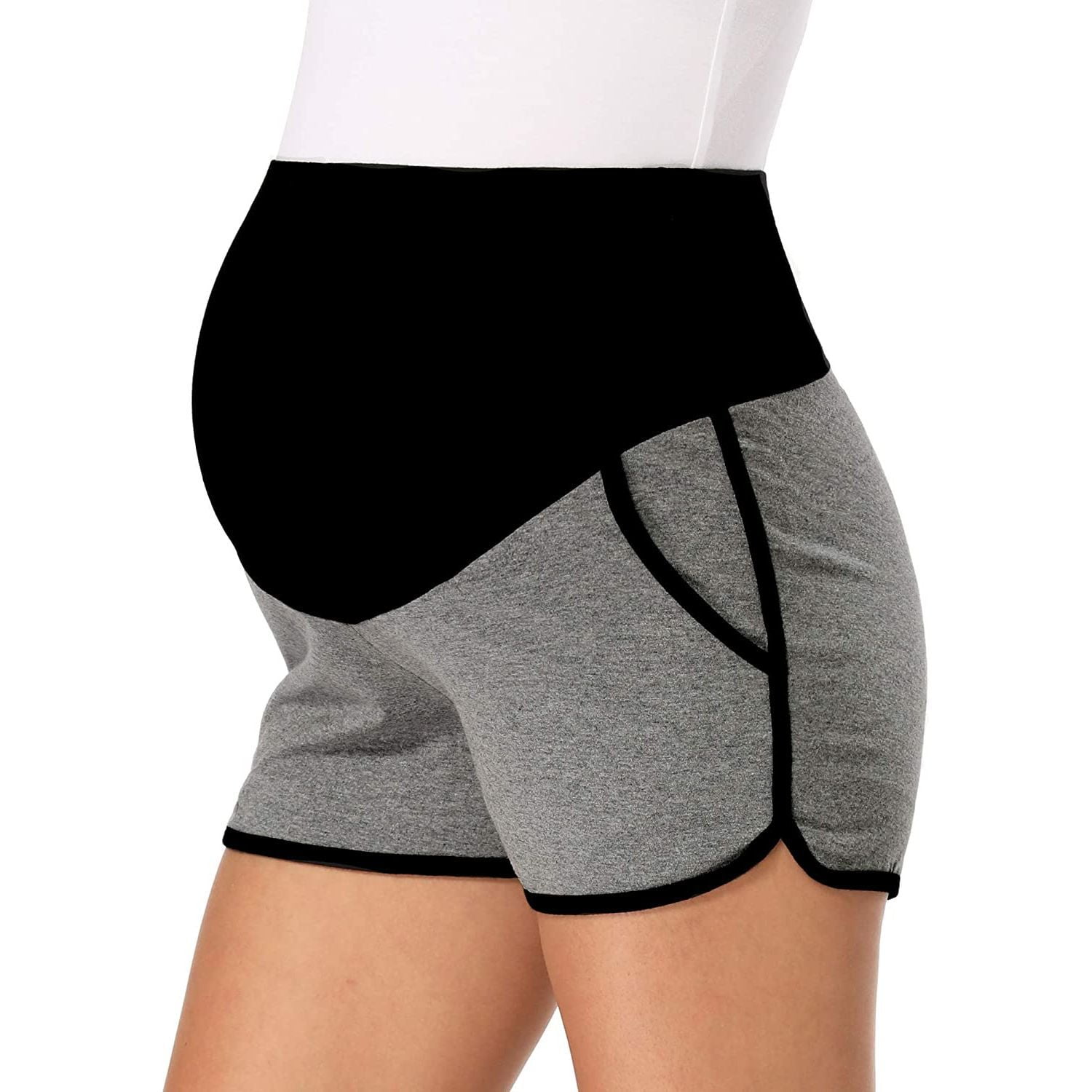 Uniexcosm Women's Maternity Pregnancy Shorts Over Belly Lounge Pajama ...