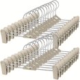 30/50pcs Pant Hangers with Clips, Stackable Clothes Hangers with Clips ...