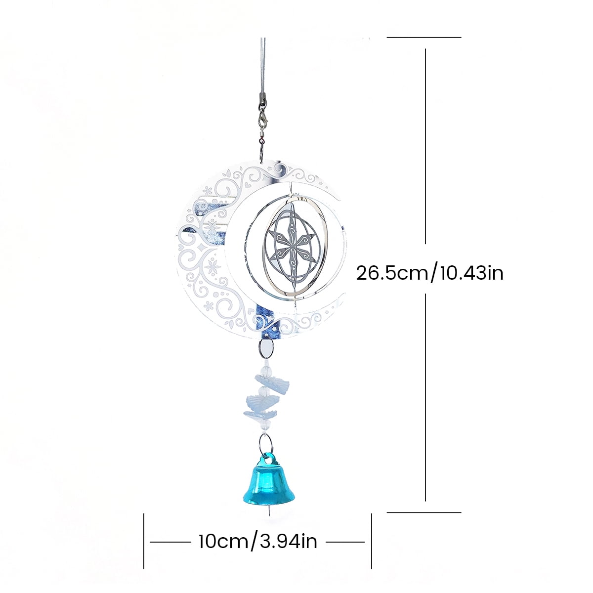 Buy 3D Rotating Wind Spinner Stainless Steel Wind Chimes Metal Hanging ...