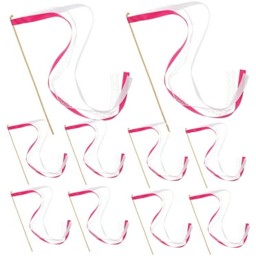 20 Pcs Ribbon Stick Wedding Send off Party Streamers Fairy Wands Decor ...