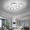 MONIPA Modern 6 Rings LED Ceiling Lamp, Stepless Dimmable, White, for ...