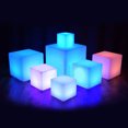 Glowing Cube Square Stool LED Light Cube for Seat Chair Waterproof ...