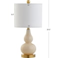 20.5" Ivory Glass Table Lamp, Modern Gourd Bedside Nightstand Lamp for ...