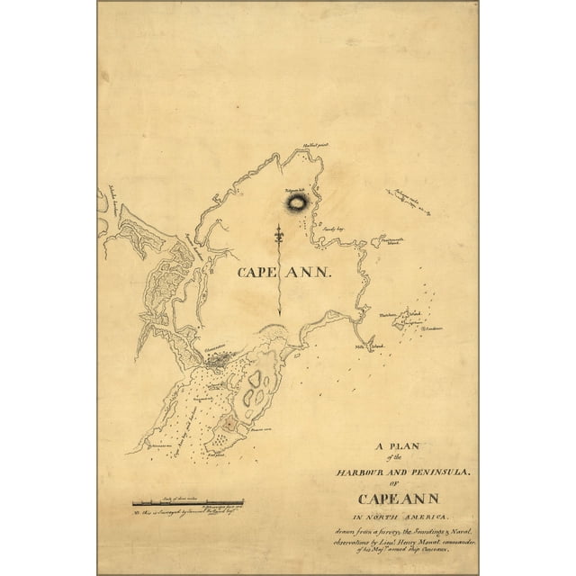 24"x36" Gallery Poster, map of cape ann Massachusetts 1776 - Walmart.com