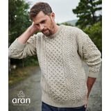 Aran Woollen Mills Men's 100% Wool Irish Cable Knit Fisherman Sweater ...
