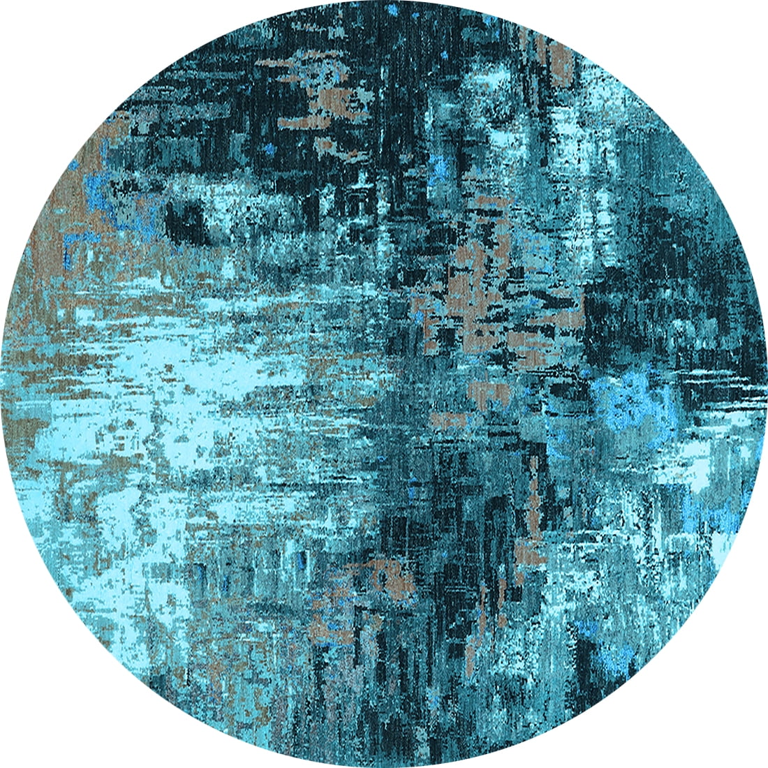Ahgly Company Indoor Round Oriental Light Blue Industrial Area Rugs, 8 ...