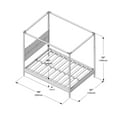 Harbor Full Canopy Bed with Upholstered Headboard, Pecan/Swiss Coffee ...