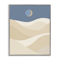 Stupell Industries Crescent Moon over Dunes Landscape & Nature Painting ...