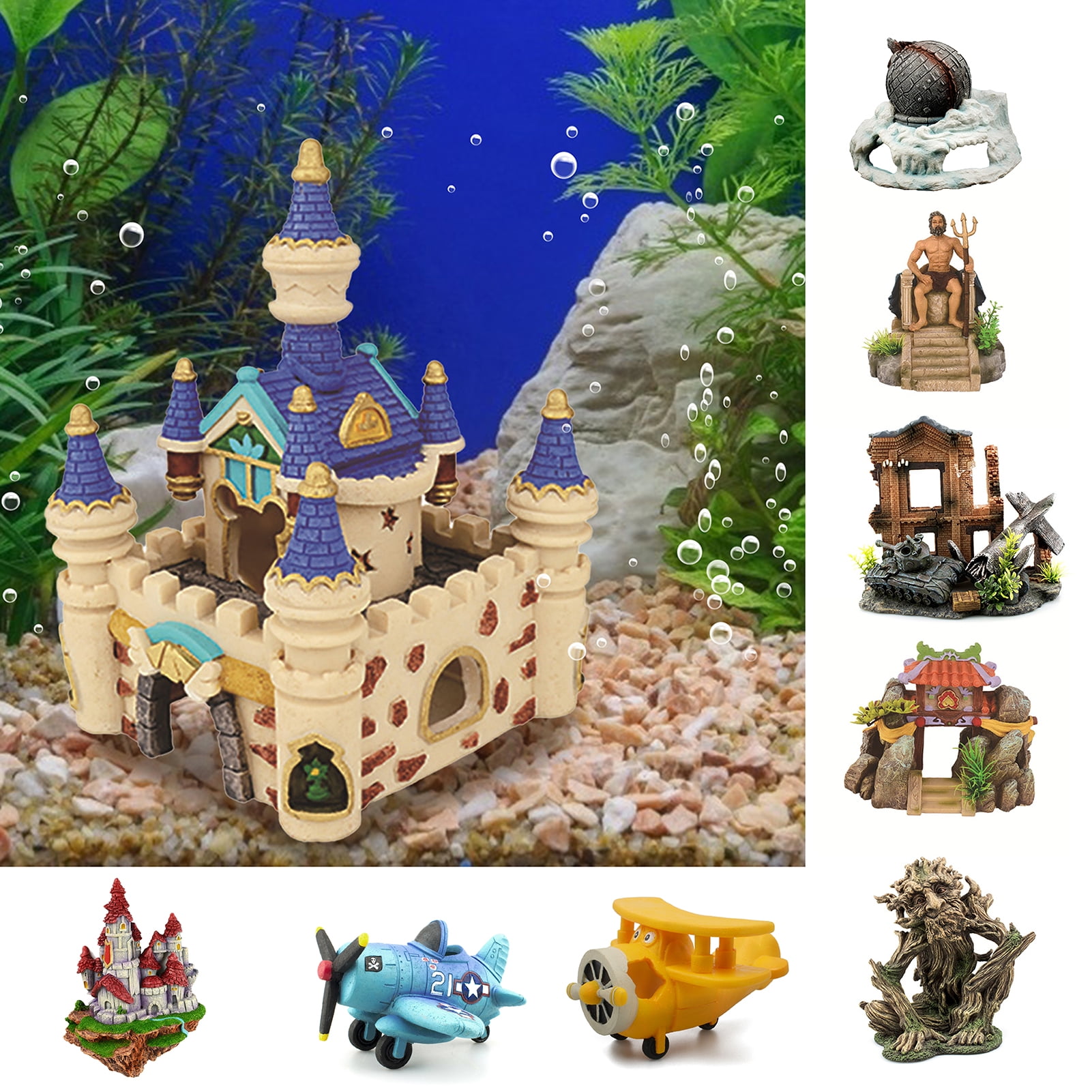 Anvazise Aquarium Ornament Realistic Landscaping Fadeless Fish Tank ...