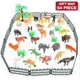 Wofair 53 Piece Mini Jungle Farm Animals Toys Set, Forest Small ...