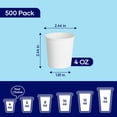 500 Pack 4 oz Paper Cups, White Disposable Paper Coffee Cups for Party ...