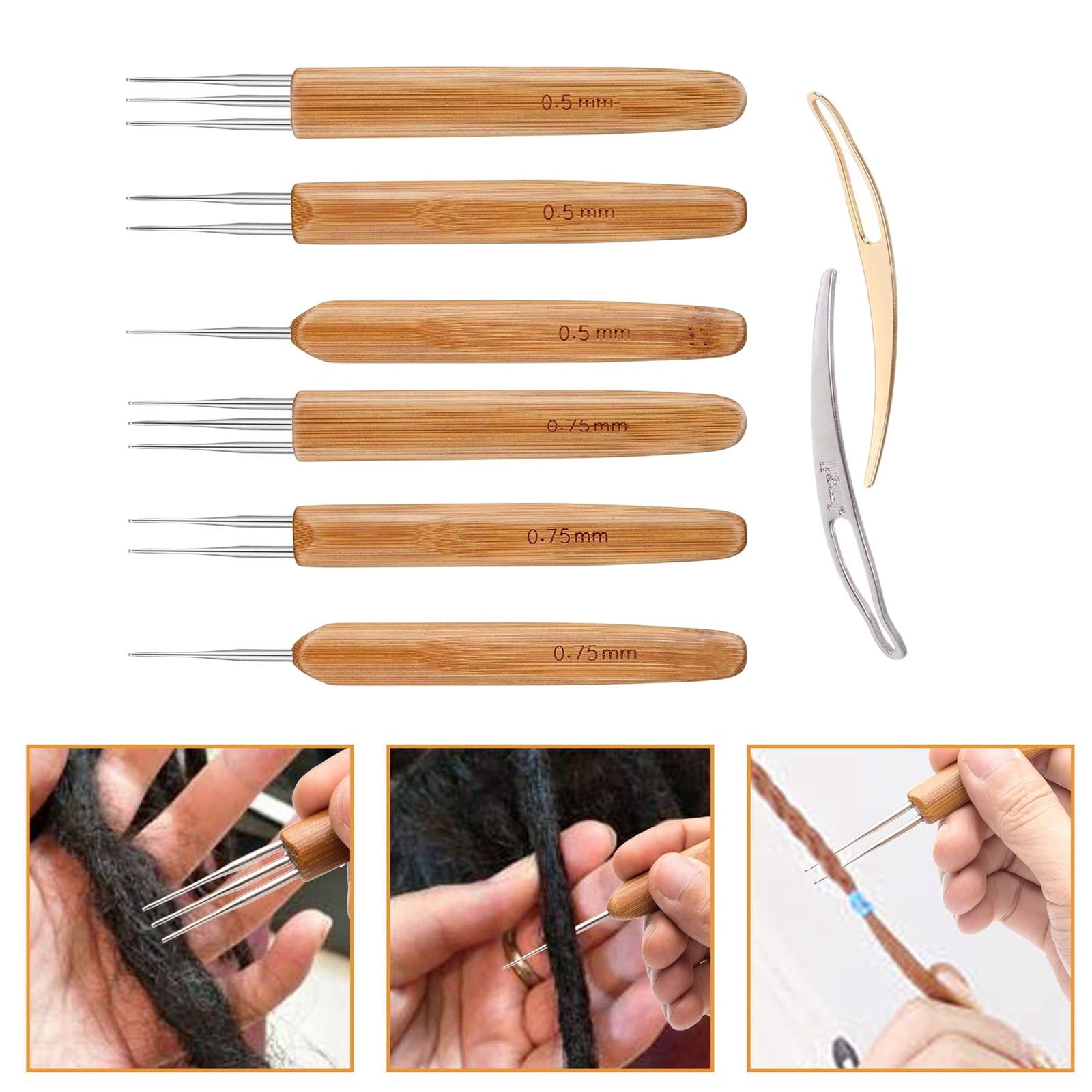 8xDreadlock Crochet Hook, Crochet for Hair Locs Crochet Needle