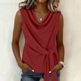 Ashirexll Tops for Women Trendy Casual Summer Sleeveless Waist V-Neck ...