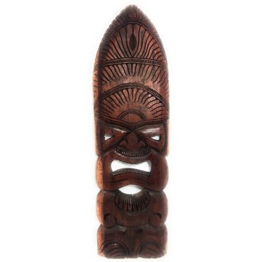 Hand Carved Abundance & Long Life Tiki Totem 20" - Outdoor Decor | # ...