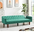 Aukfa 75" Square Arm Futon Convertible Sofa for Home Office, Button ...