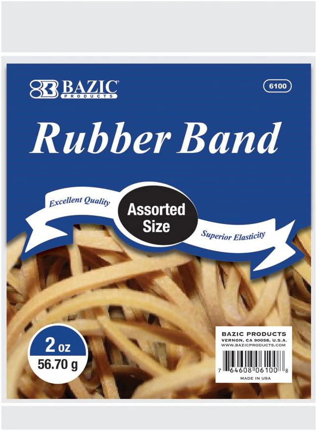 Bazic 2-Ounce/56.70g Assorted Sizes Rubber Bands | Walmart Canada