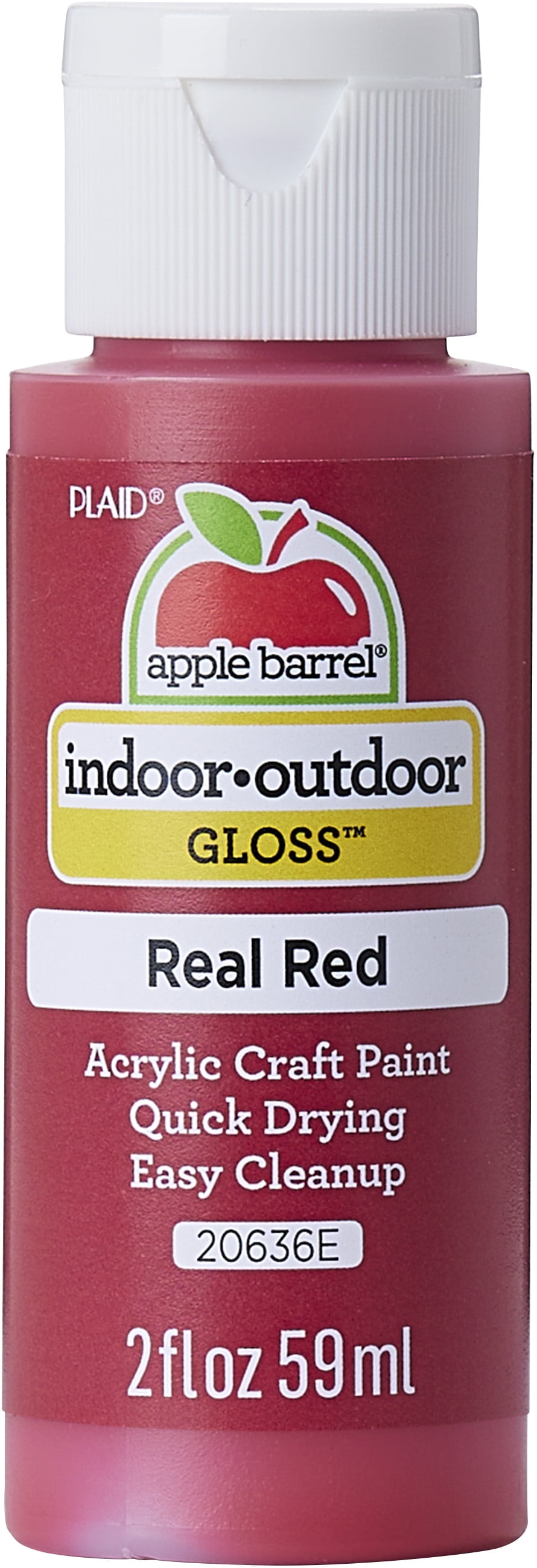 Apple Barrel Acrylic Craft Paint, Gloss Finish, Real Red, 2 fl oz ...