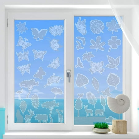 45 PCS Window Decals for Birds Strike, See-Through Window Clings to ...