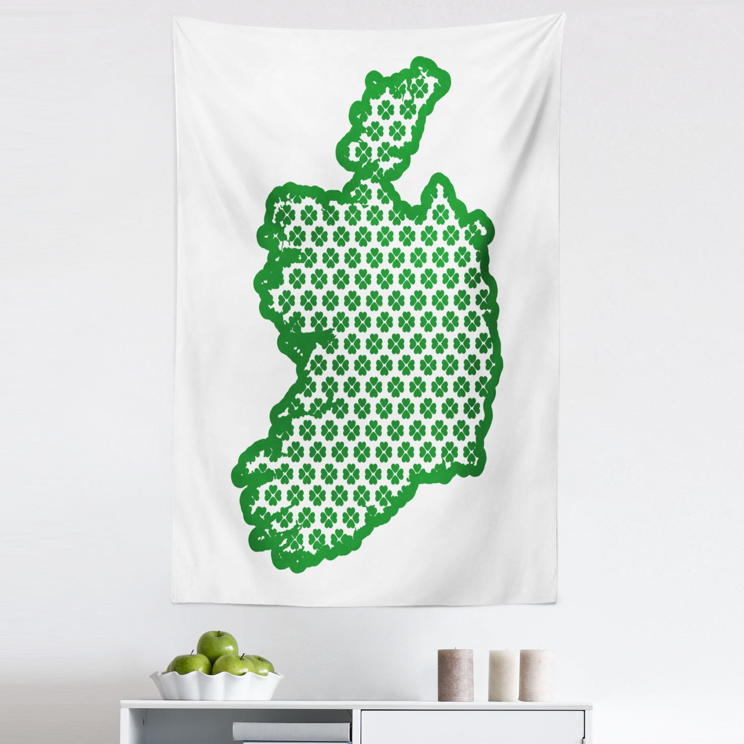 Ireland Map Tapestry, Simplistic Single Color Mapping Formation on a ...