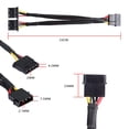 4-pin splitter adapter cable 4-pin male to dual female power extension ...