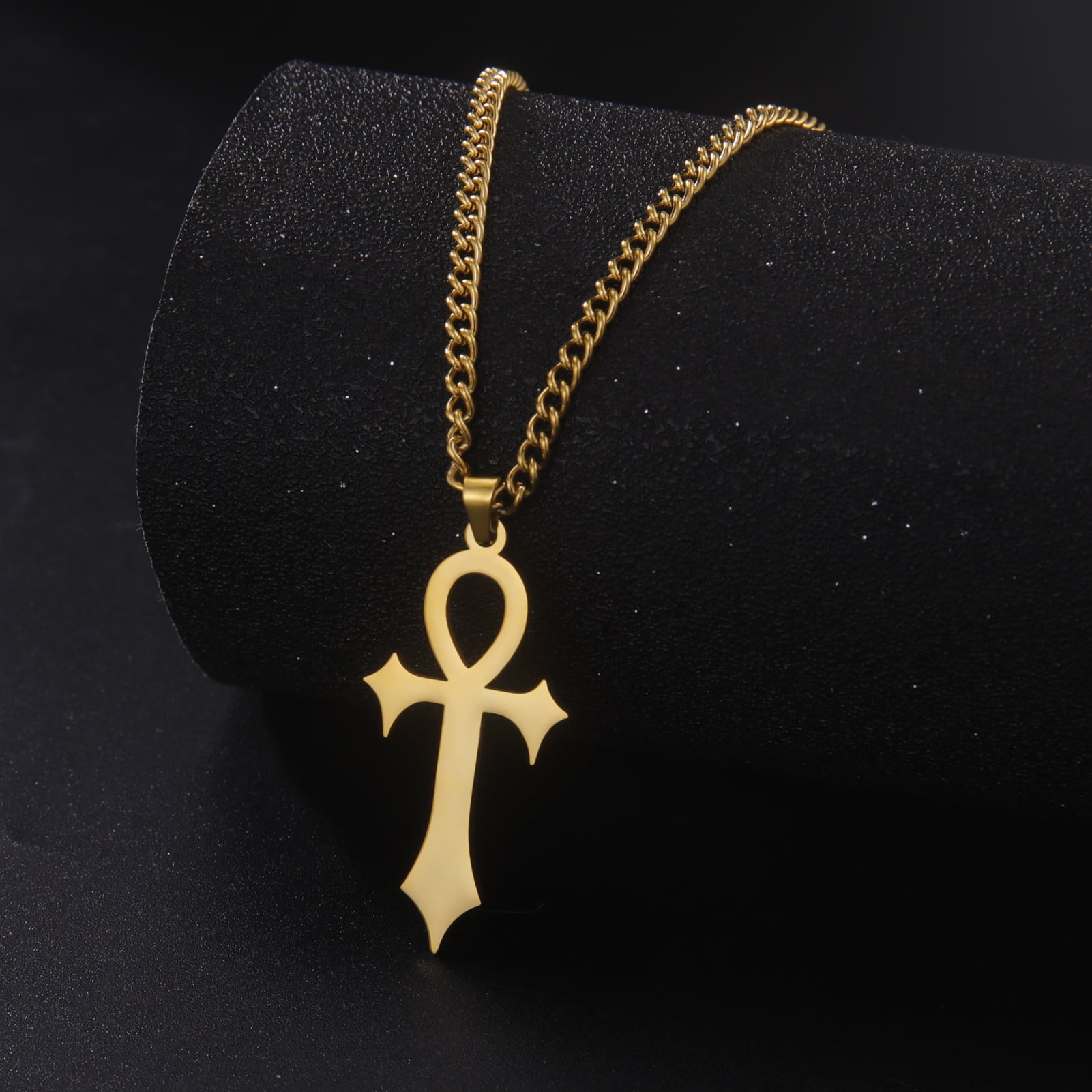 TEAMER Ancient Egyptian Ankh Cross Necklace for Women Men Key of Life ...