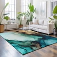 Area Rug 5x7ft Abstract Blue Brown Texture Washable Area Rugs for ...