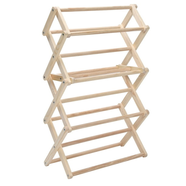 Clothes Drying Rack, Laundry Dryer Garment Drying Rack Wooden For ...